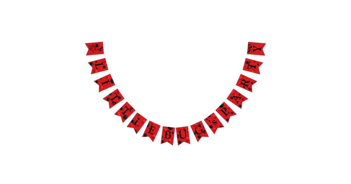 Cute Lady Bug-Birthday-Baby Shower-Theme party Bunting Flags | Zazzle