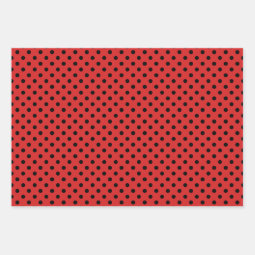 Cute Lady Bugs Polka Dots Stripes Wrapping Paper Sheets | Zazzle
