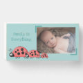 Cute ladybird family for kids room photo green wooden box sign | Zazzle