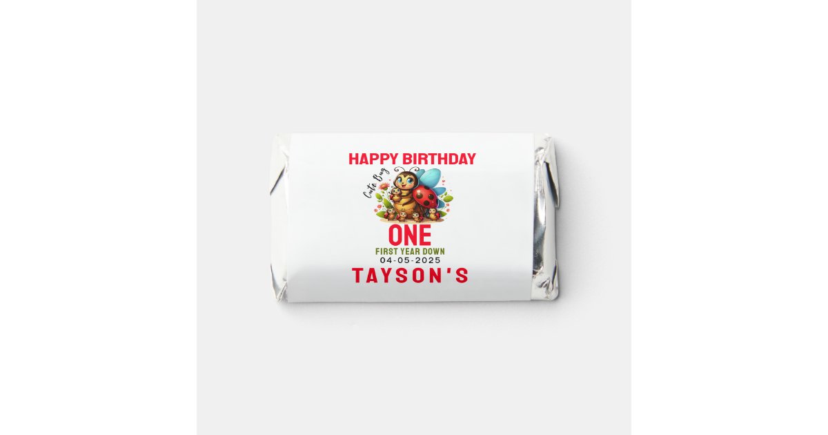 Cute Ladybug 1st Birthday | Bug Theme Party Hershey's Miniatures | Zazzle