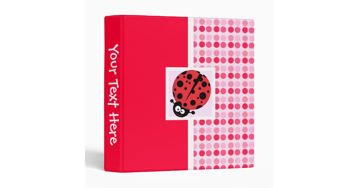 Cute Ladybug 3 Ring Binder | Zazzle