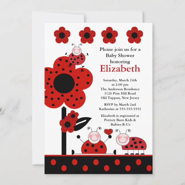 Cute Ladybug Baby Shower Invitation | Zazzle