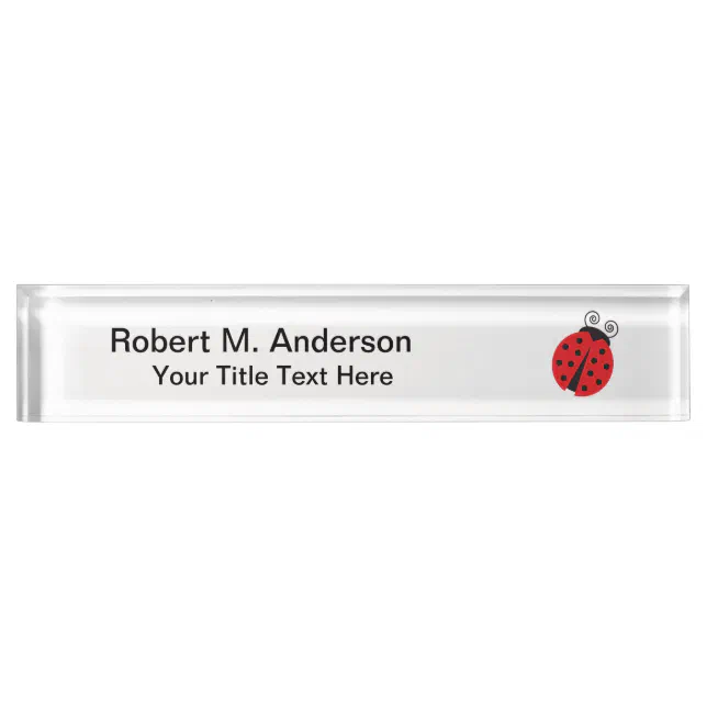 Cute Ladybug Drawing Desk Name Plate | Zazzle
