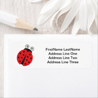 Cute Ladybug Drawing Label | Zazzle