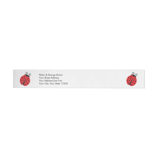 Cute Ladybug Drawing Wrap Around Address Label | Zazzle