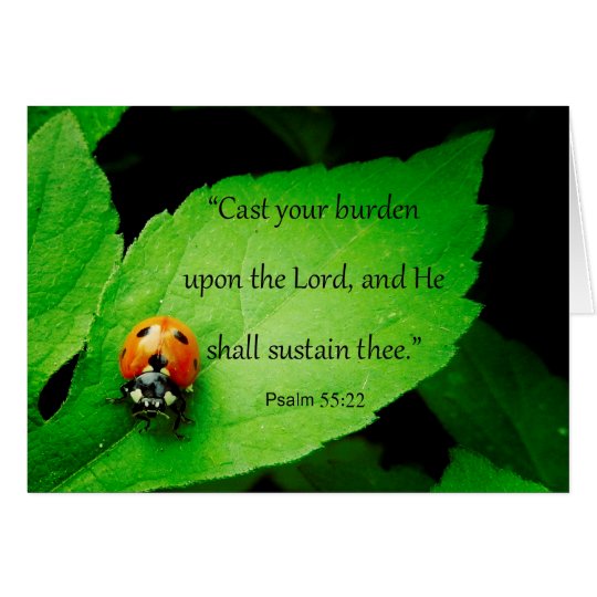 Cute Ladybug "God Cares for You" Scripture Card | Zazzle.com