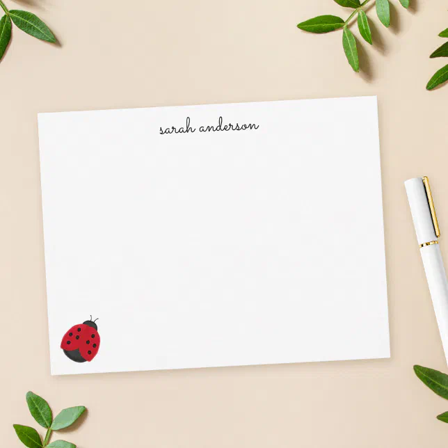Cute Ladybug Kids Personalized Stationery Note Card | Zazzle