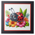 Cute ladybug lovers insect ceramic tile | Zazzle