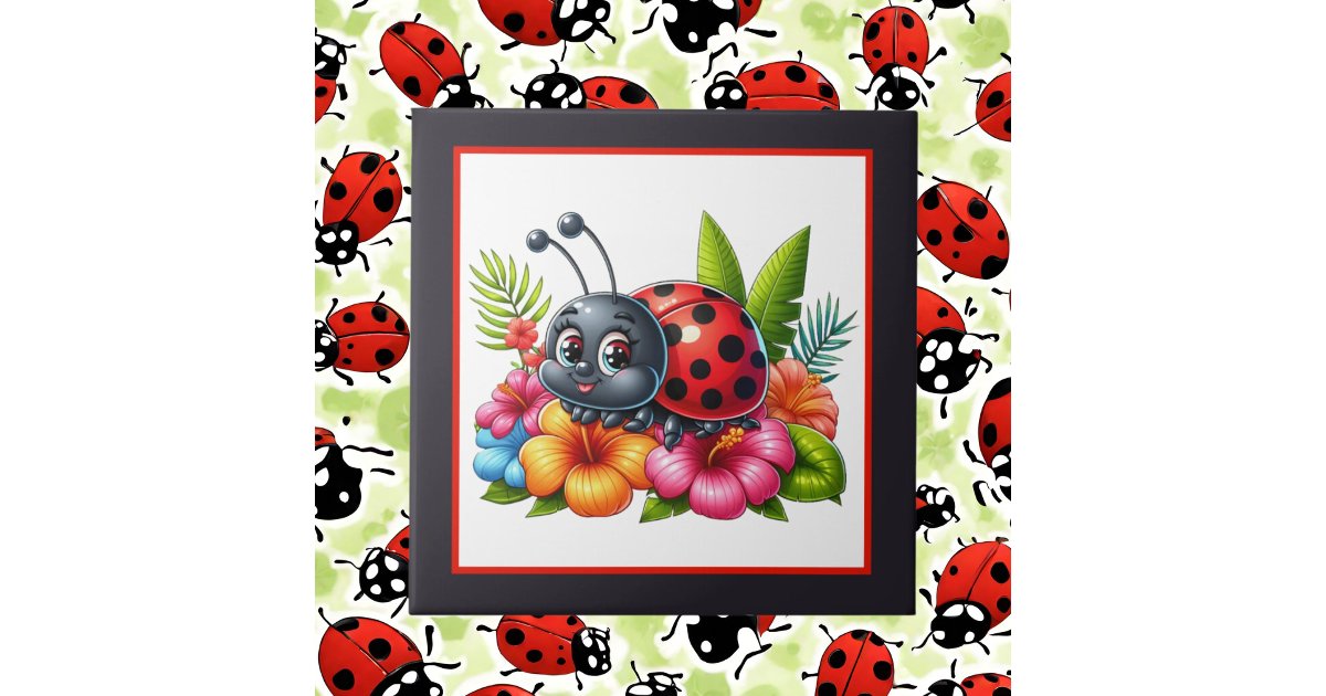 Cute ladybug lovers insect ceramic tile | Zazzle