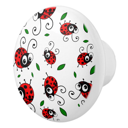 Cute Ladybug pattern Ceramic Knob | Zazzle.com