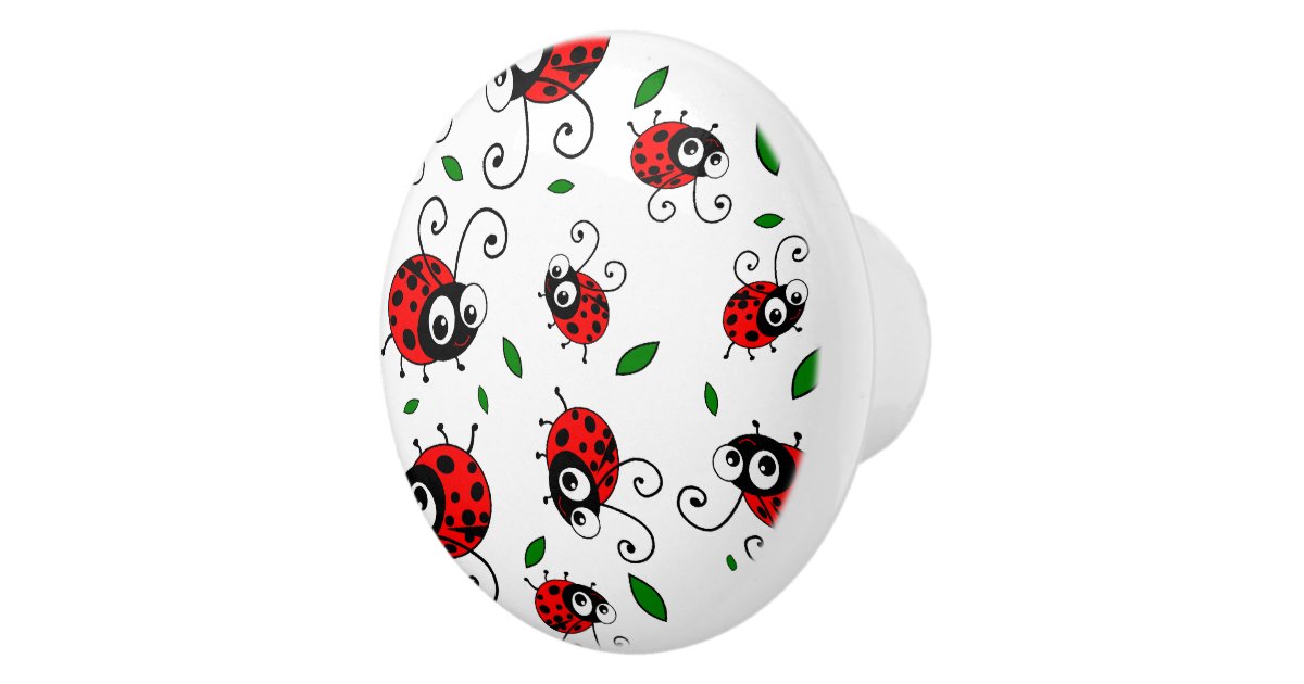 Cute Ladybug pattern Ceramic Knob | Zazzle