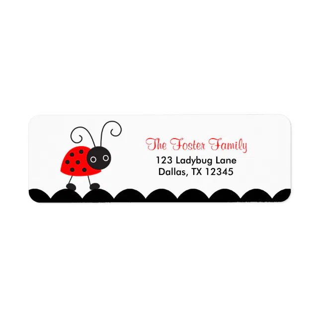 Cute Ladybug Return Address Labels | Zazzle