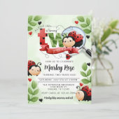 Cute Ladybug turning TWO 2nd Birthday Party Invitation | Zazzle