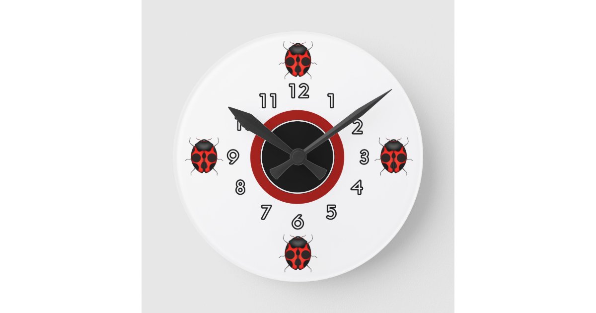 Cute Ladybug Wall Clocks | Zazzle