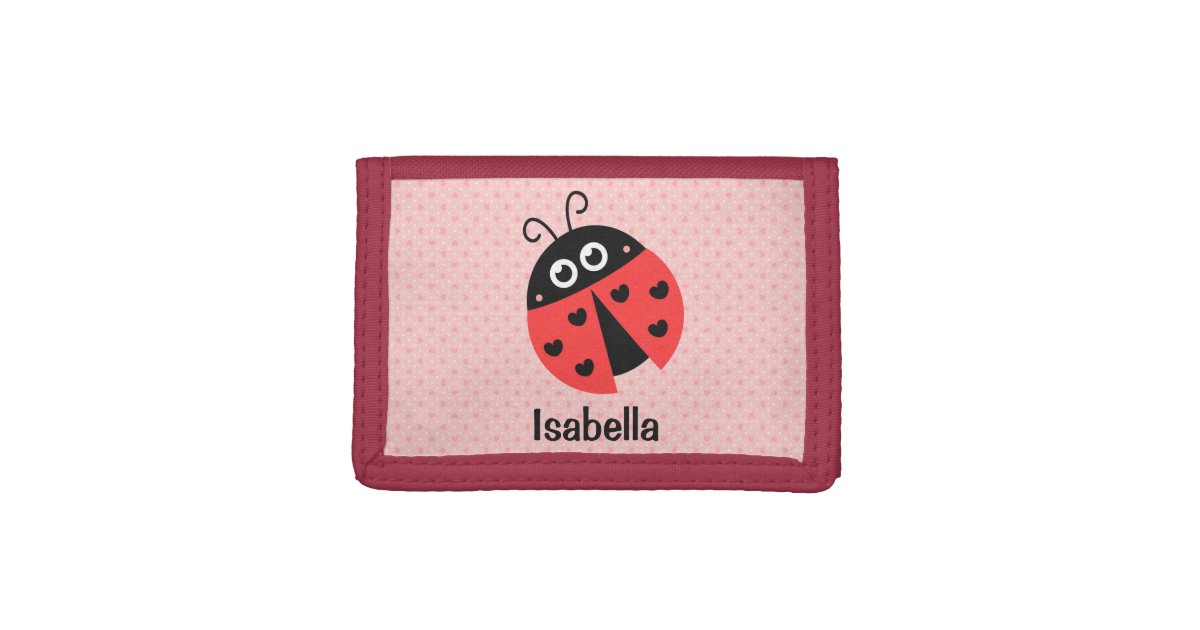 Cute ladybug with Hearts Girls Wallet | Zazzle