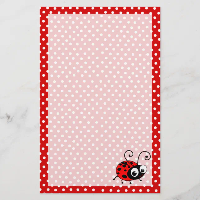 Cute ladybug writing paper | Zazzle