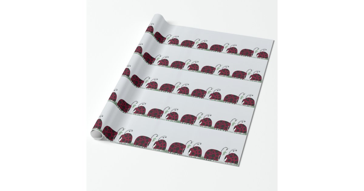 Cute Ladybugs And Mistletoe Wrapping Paper | Zazzle