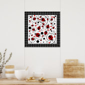 Cute Ladybugs Polka Dots and Swirls Poster | Zazzle