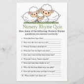Cute lambs Nursery Rhyme Quiz baby shower game | Zazzle