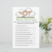 Cute lambs Nursery Rhyme Quiz baby shower game | Zazzle