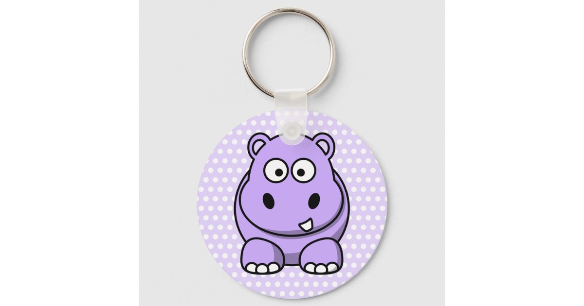 Cute Lavender Hippo Keychain | Zazzle