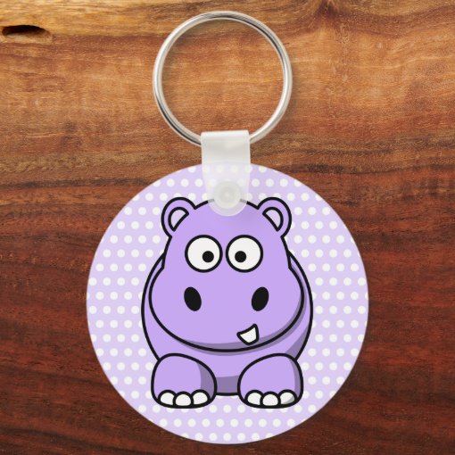 Cute Lavender Hippo Keychain | Zazzle