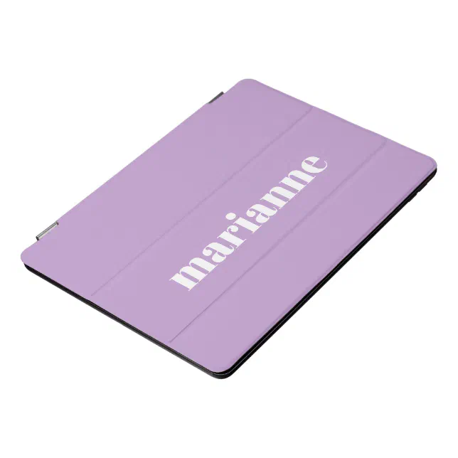 Cute Lavender Purple Solid Color Personalized Name iPad Pro Cover | Zazzle