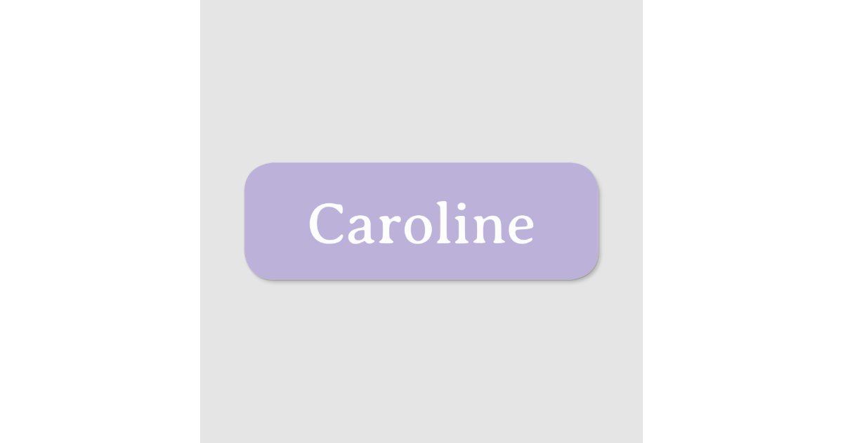 Cute Lavender Typography Modern Name Personalized Name Tag | Zazzle