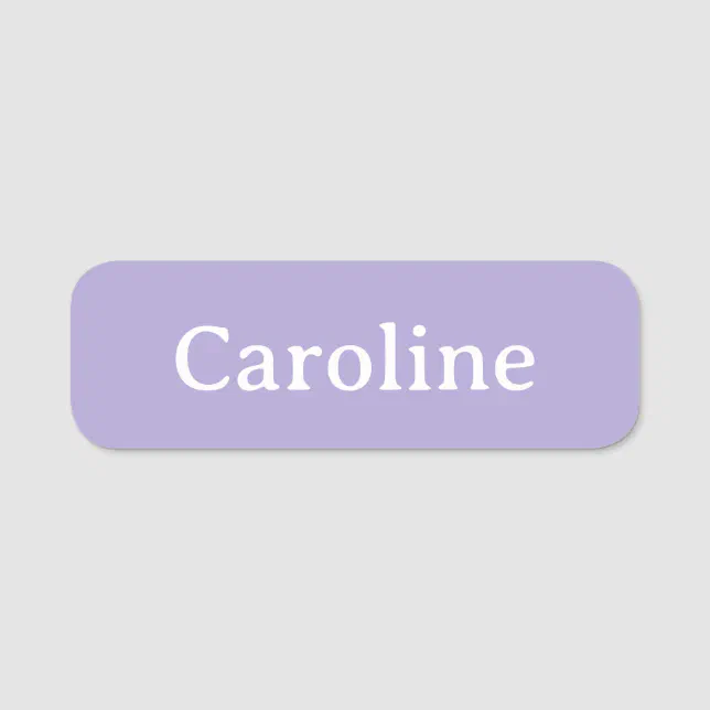 Cute Lavender Typography Modern Name Personalized Name Tag | Zazzle