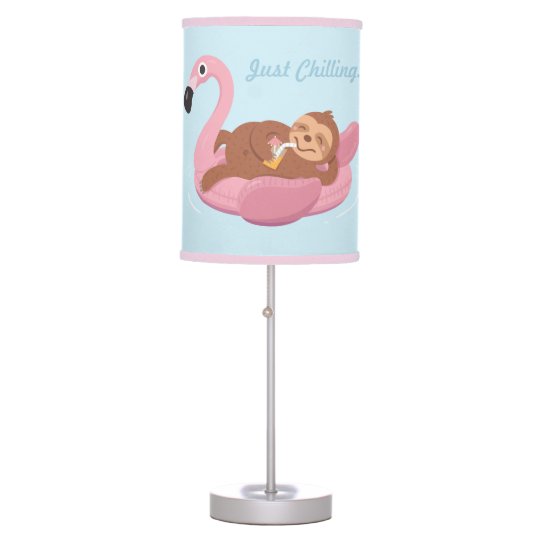 Cute Lazy Sloth on Flamingo Float Girls Room Decor Table Lamp | Zazzle.com