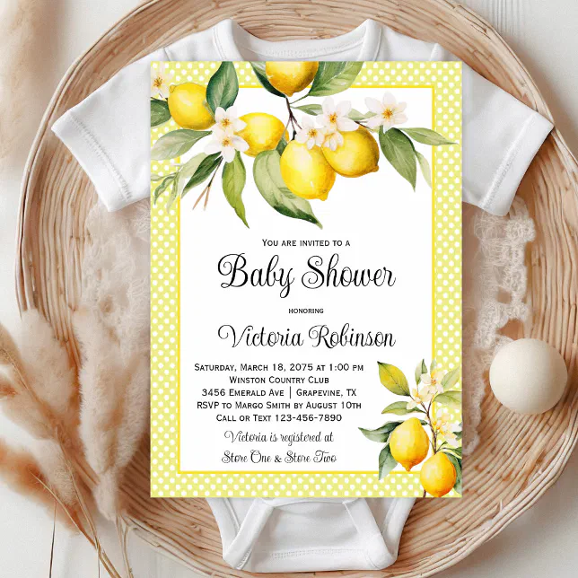 Cute Lemon Baby Shower Invitation | Zazzle