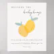 Cute Lemon Citrus Measure The Baby Bump Game Poster | Zazzle