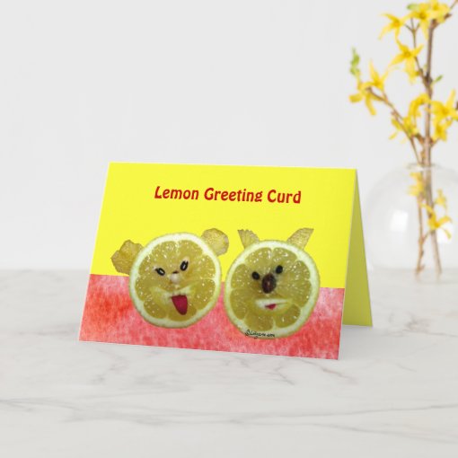 Cute Lemon Greeting Curd Card | Zazzle