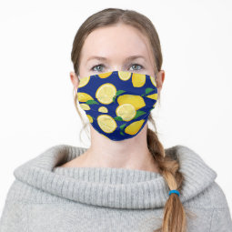 Cute Lemon Pattern Adult Cloth Face Mask | Zazzle