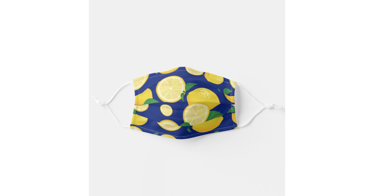 Cute Lemon Pattern Adult Cloth Face Mask | Zazzle