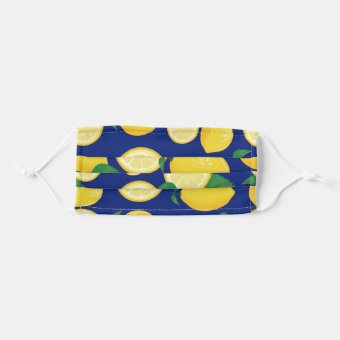 Cute Lemon Pattern Adult Cloth Face Mask | Zazzle