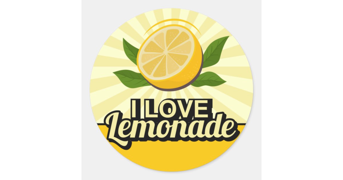 Cute lemonade lovers word art classic round sticker | Zazzle