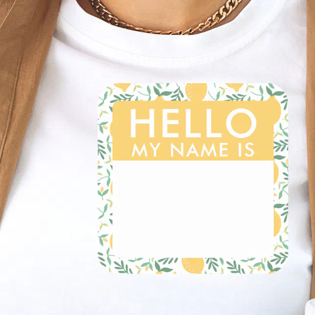 Cute Lemons Hello My Name Is Stickers | Zazzle