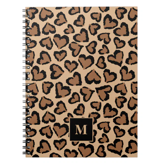 Cute Leopard Custom Monogram Notebook | Zazzle