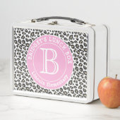 Cute Leopard Pattern Personalized Metal Lunch Box | Zazzle