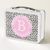 Cute Leopard Pattern Personalized Metal Lunch Box | Zazzle