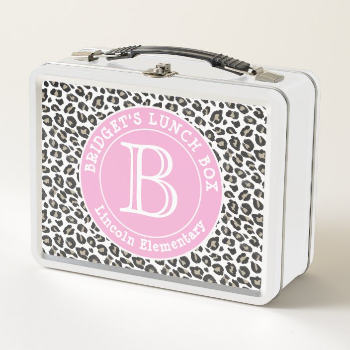 Cute Leopard Pattern Personalized Metal Lunch Box | Zazzle.com