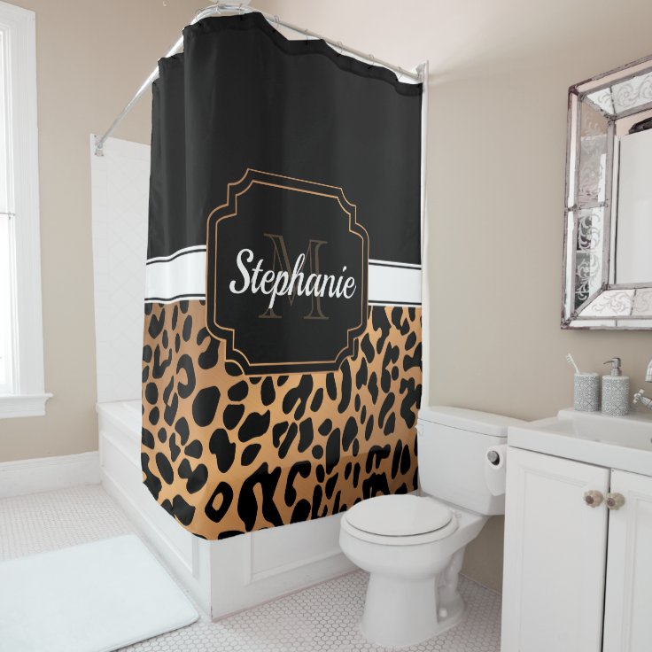 Cute Leopard Print Shower Curtain | Zazzle