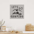 Cute let's go camping word art poster | Zazzle
