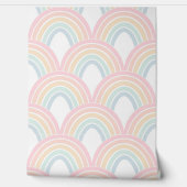 Cute Light Pastel Rainbow Scallop Pattern Wallpaper | Zazzle