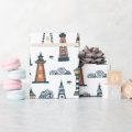 Cute Lighthouse Pattern | White Wrapping Paper | Zazzle