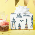Cute Lighthouse Pattern | White Wrapping Paper | Zazzle
