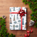 Cute Lighthouse Pattern | White Wrapping Paper | Zazzle