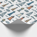 Cute Lighthouse Pattern | White Wrapping Paper | Zazzle