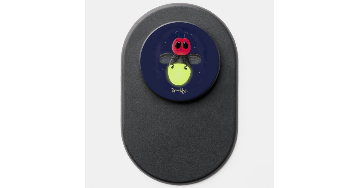 Cute lightning bug firefly cartoon illustration PopSocket | Zazzle